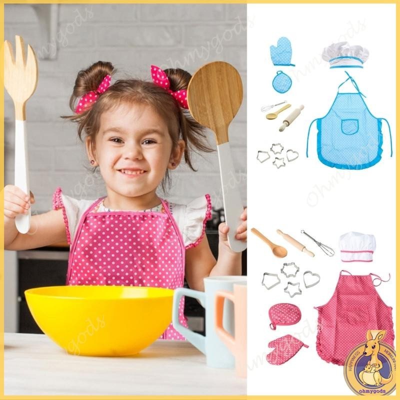 OMG* Kitchen Playset Chef Dress Up Set Kids Cooking Kits Role for Play ...