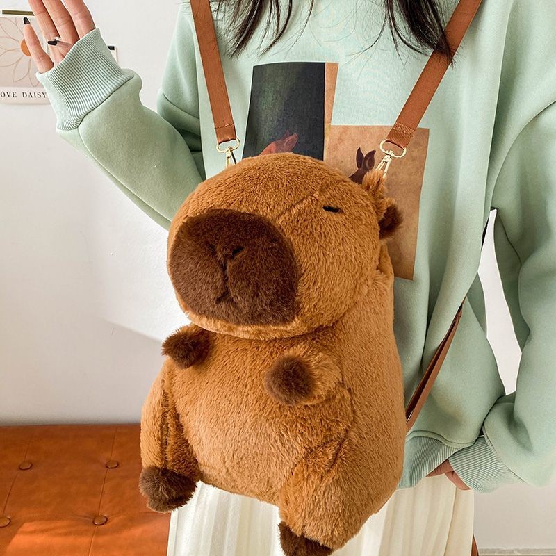 Capybara School Bag Capybara Backpack Girl Backpack Large Capybara Doll ...