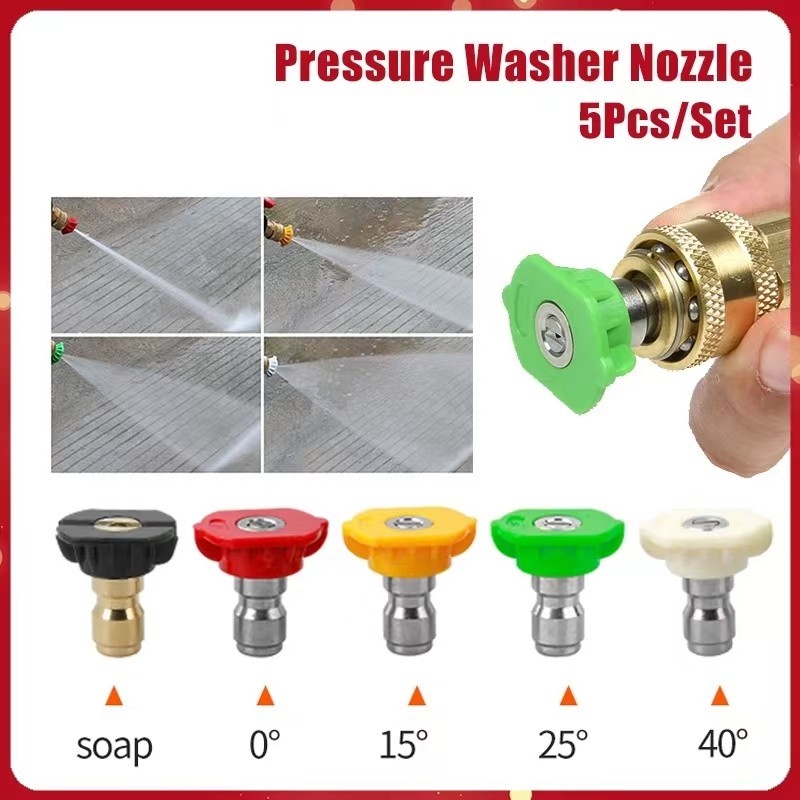 5pcs/Set Quick Connect Pressure Washer Parts Wand Power Nozzle Spray ...