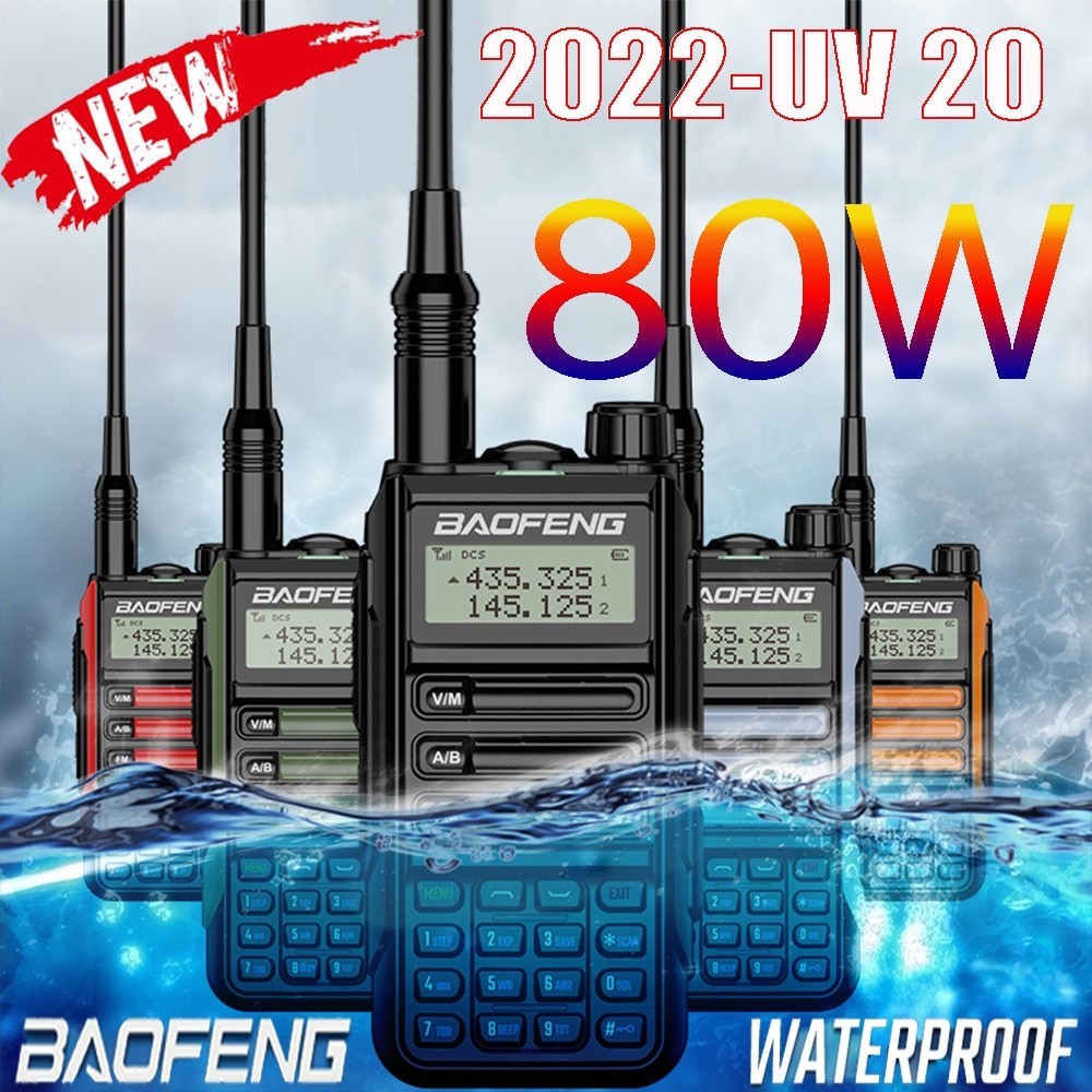 Baofeng walkie talkie Type-C IP68 Waterproof High Power CB Ham 10-100 ...