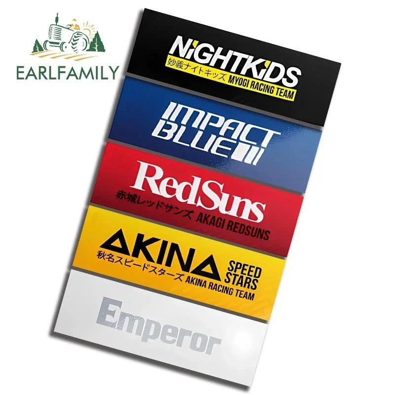 EARLFAMILY 13cm Initial D Team Name Car Stickers Redsuns Akina Emperor ...
