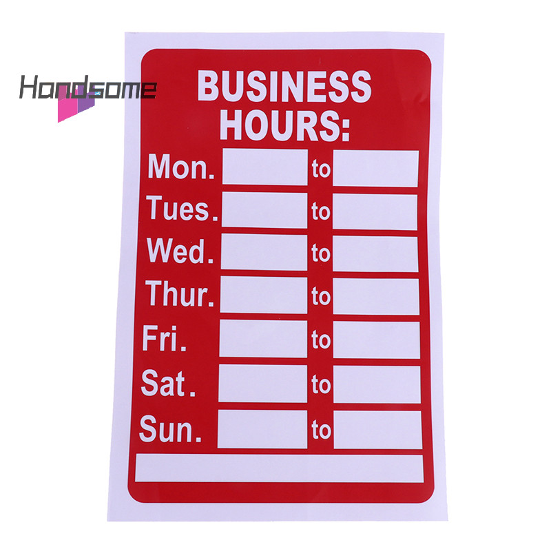Handsome- PVC Business Hours Sign with Number Sticker Signs Plastic ...