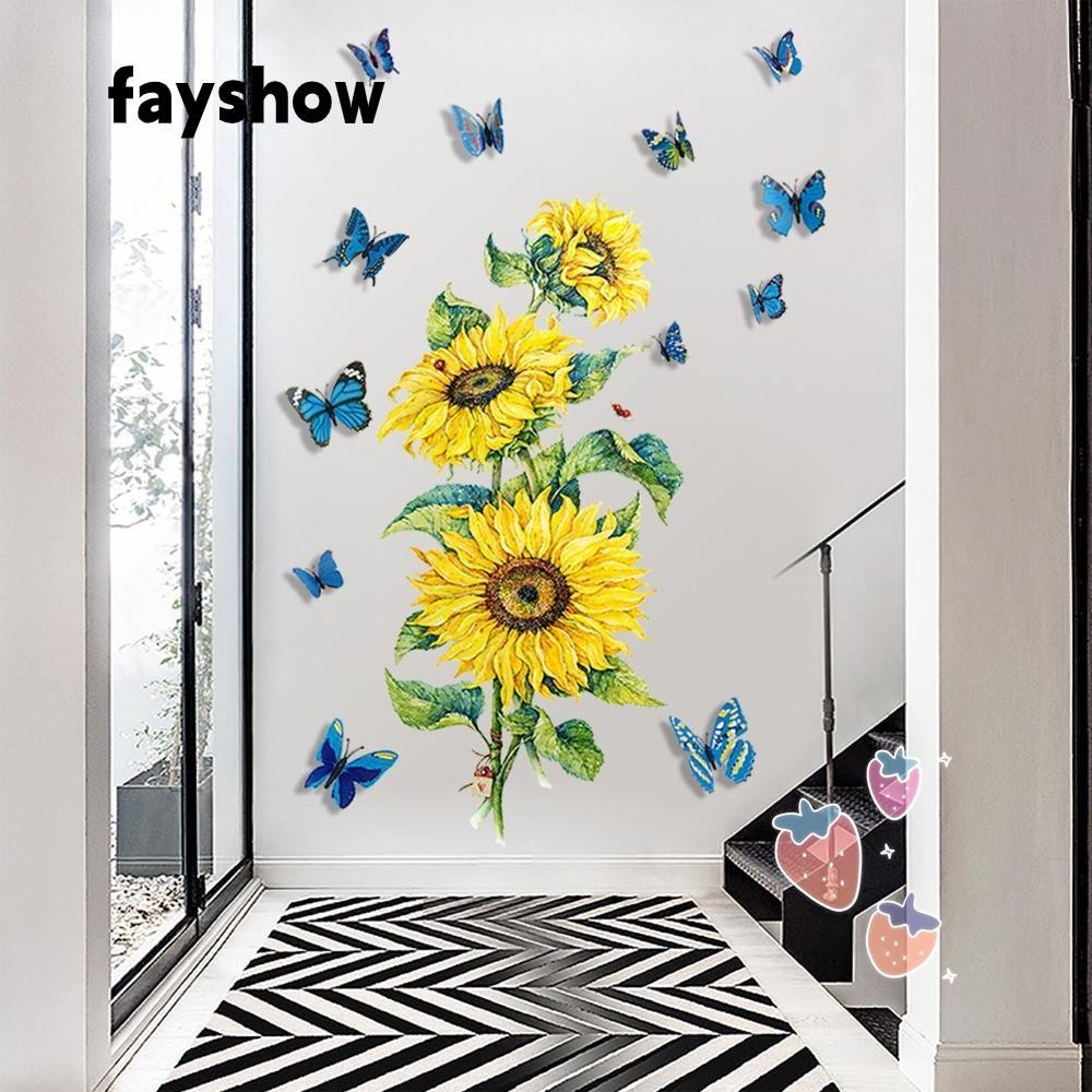 FAY Living Room Removable Decal Porch Bedroom Sunshine Sunflower Wall ...