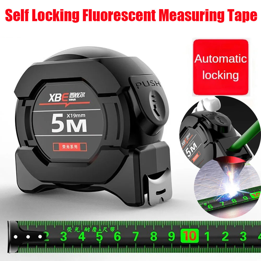 5-10M Fluorescent Steel Tape Measure Self Locking Meter Ruler/High ...