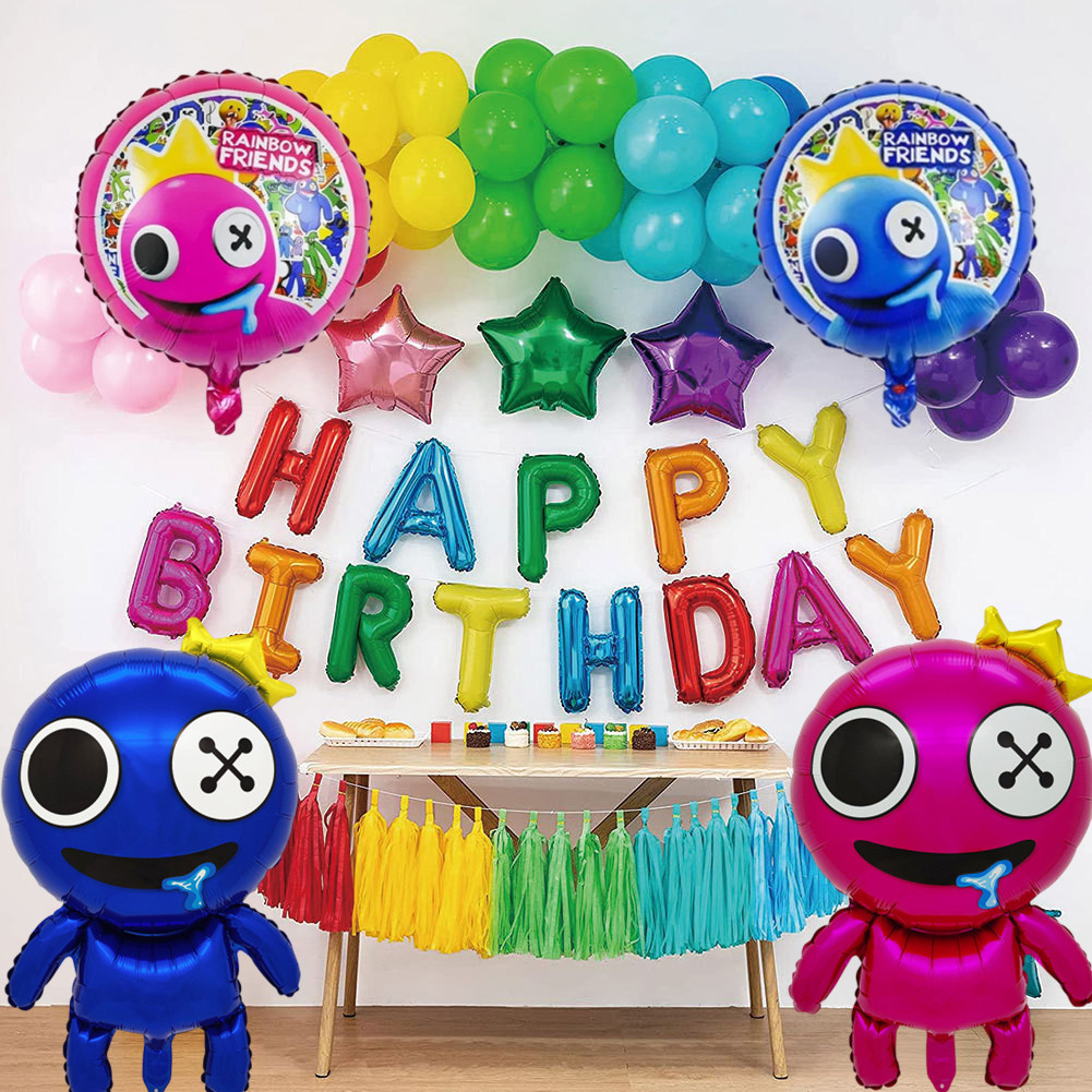 Rainbow Friends Birthday Theme Red Blue Friend Foil Balloon Happy ...