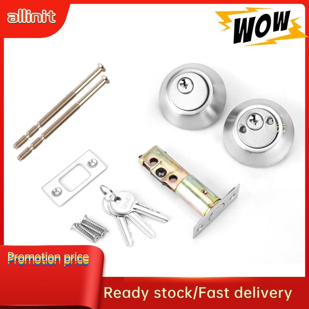 Allinit STAINLESS STEEL CYLINDER DEADBOLT LOCK DOUBLE ROUND DOOR KIT ...