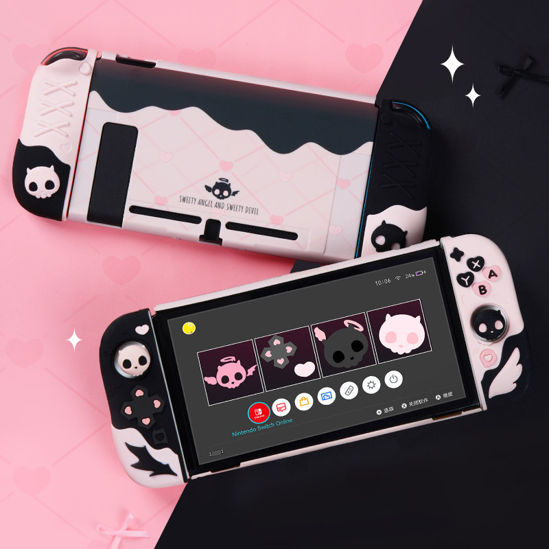 GeekShare Pink Skull Silicone Protective Case for Nintendo Switch and Switch OLED | Shopee ...