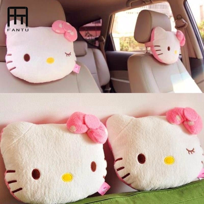 FTU Cute Hello Kitty Car Seat Head Rest Cushion Pillow Neck Rest Pillow ...