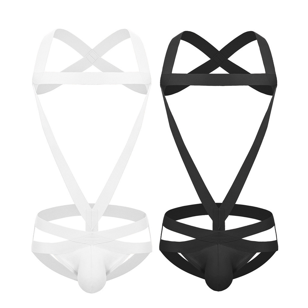 Moily Mens Shoulder Chest Harness Wrestling Singlet Bodysuit Bulge ...