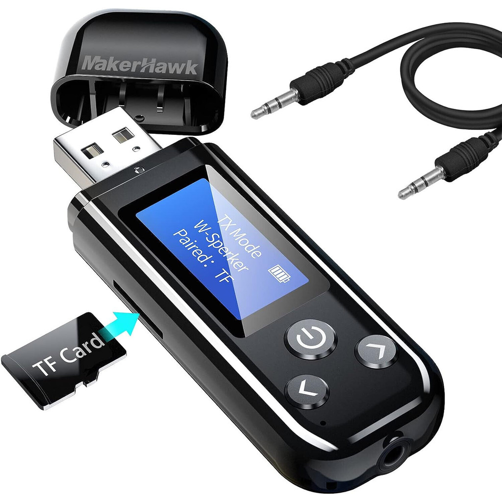 Bluetooth 5 0 Adapter Transmitter Receiver With Led Display Wireless Audio For Car Music