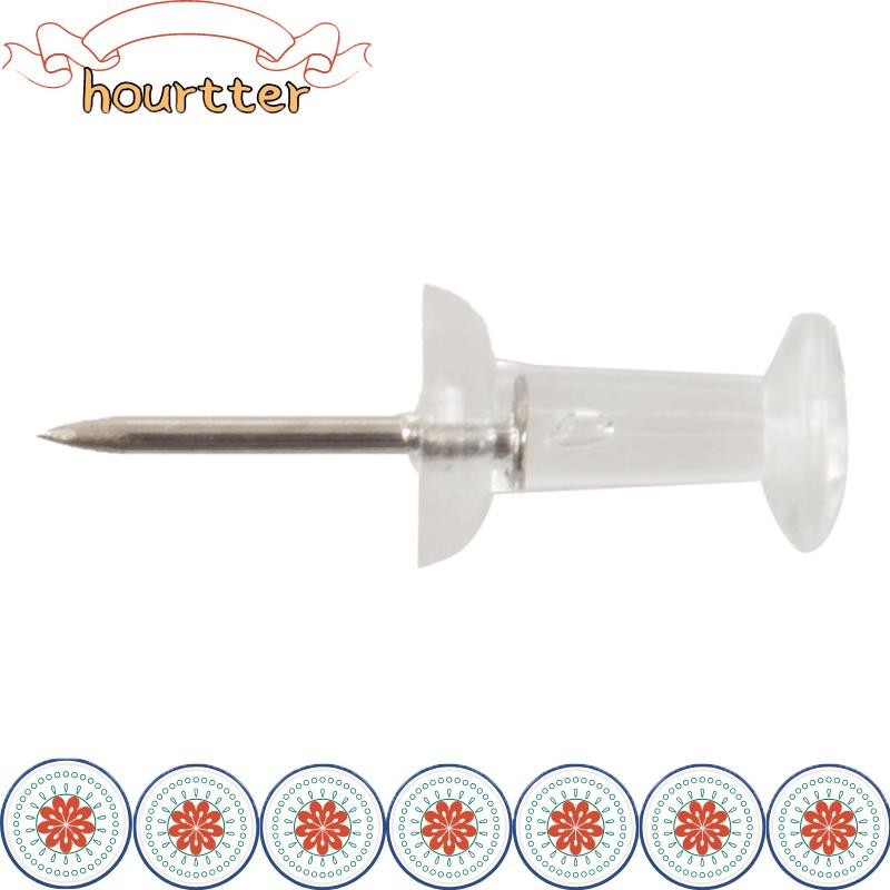 100 Pcs Push Pin Thumb Tack Clear Color 3/8inch Drawing Cork Board ...