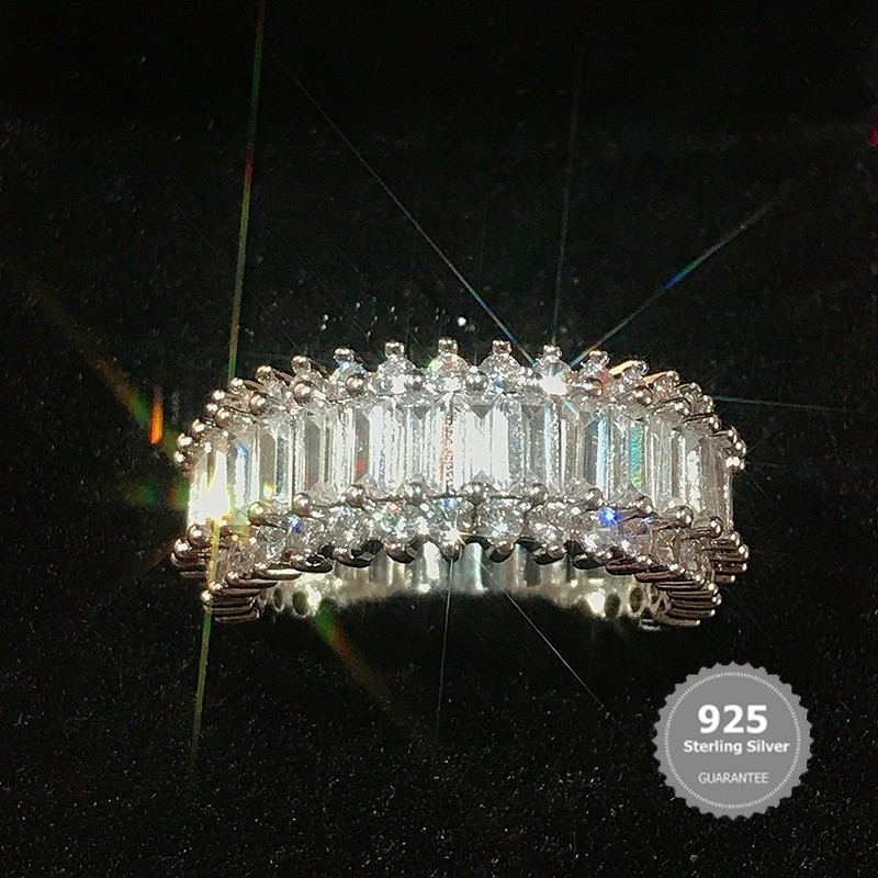 S925 Silver New Eye-Catching Luxury Full Circle Zircon Ring | Shopee Philippines