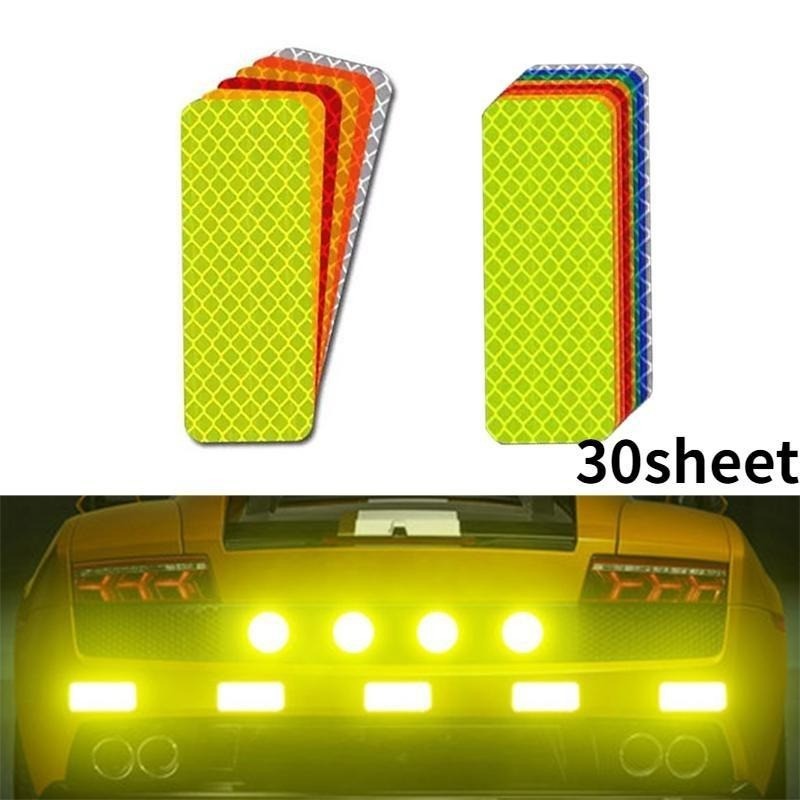 30sheet Car Bumper Reflective Stickers Reflective Warning Strip Tape