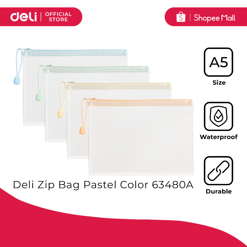 Deli 63480A Zip Bag Pastel Color | Shopee Philippines