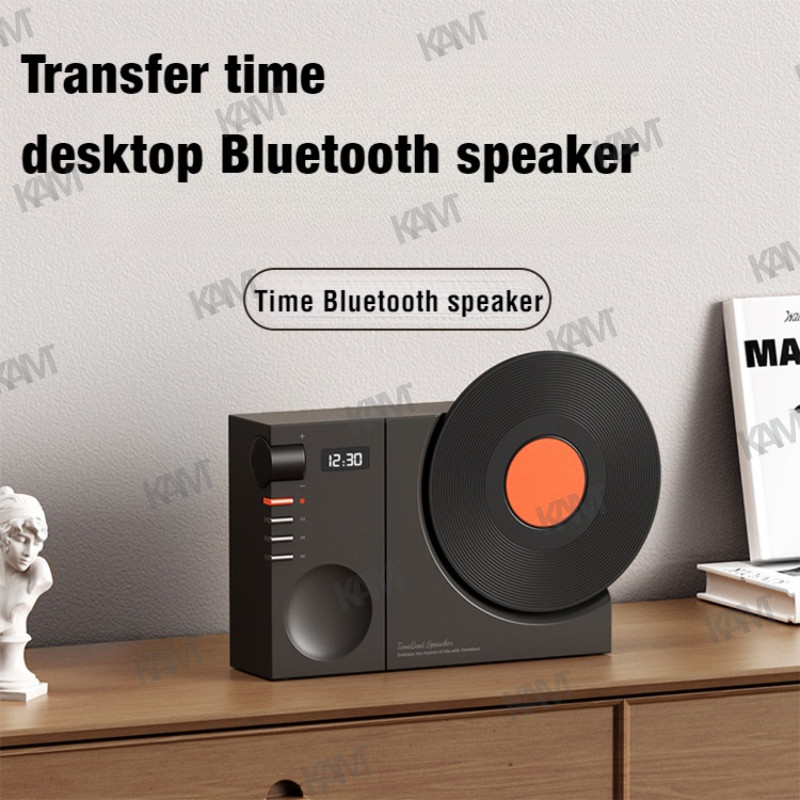 Kam Speaker time Bluetooth desktop retro clock speaker subwoofer film ...
