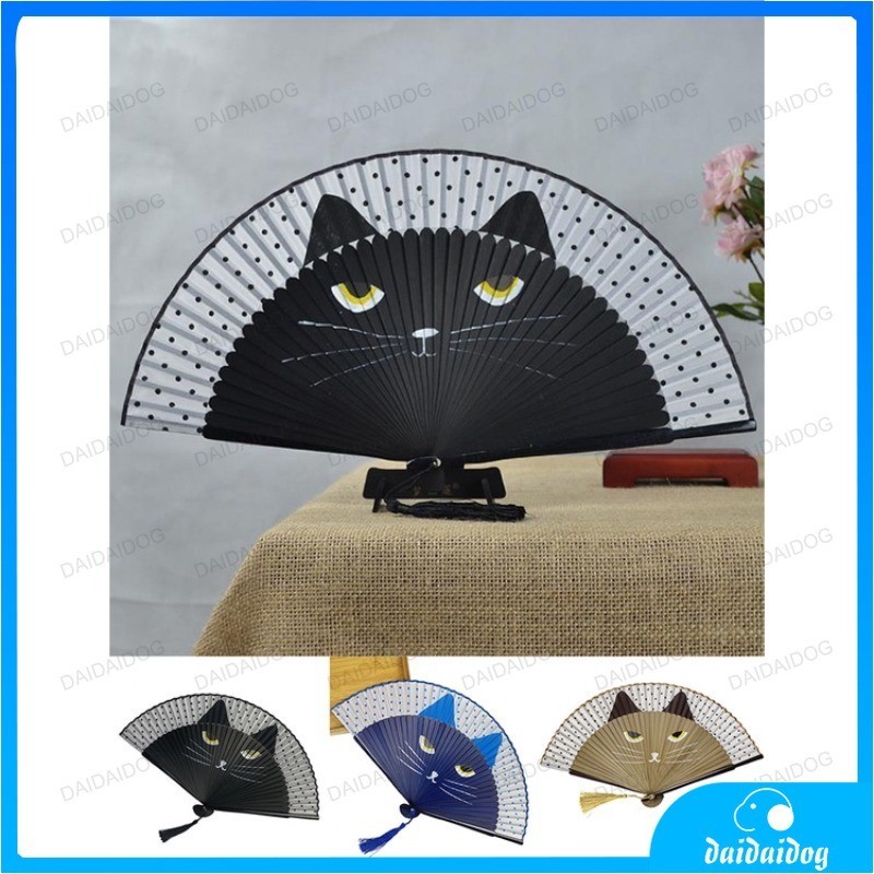 Cat Chinese Cartoon Silk Fashionable Japan style Hand Fans Popular ...