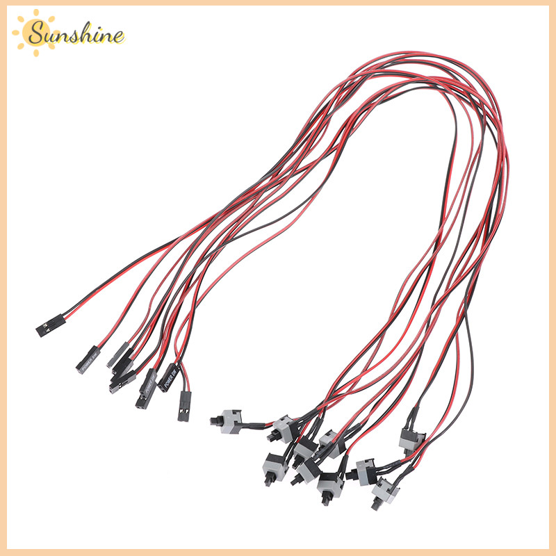 Sunshine> 10pcs50cm Power Button Switch Cable for PC Switches Reset ...