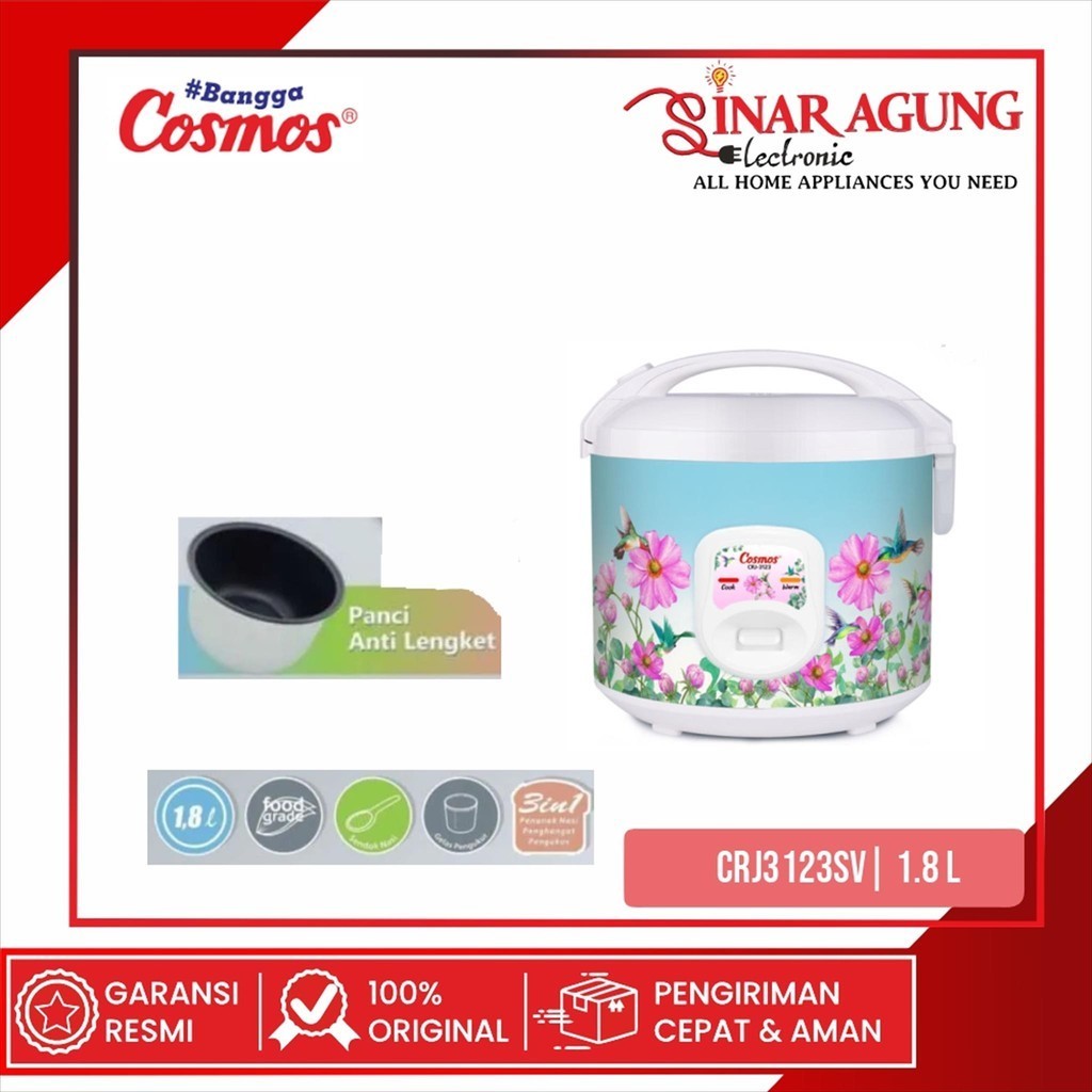 Cosmos RICE COOKER CRJ3123SV/CRJ-3123 SV/1.8 LITER | Shopee Philippines