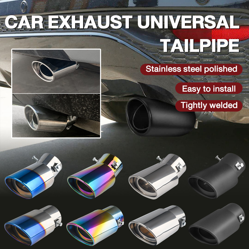 Universal Car Exhaust Muffler Tip Bent Stainless Steel Car Rear Auto ...