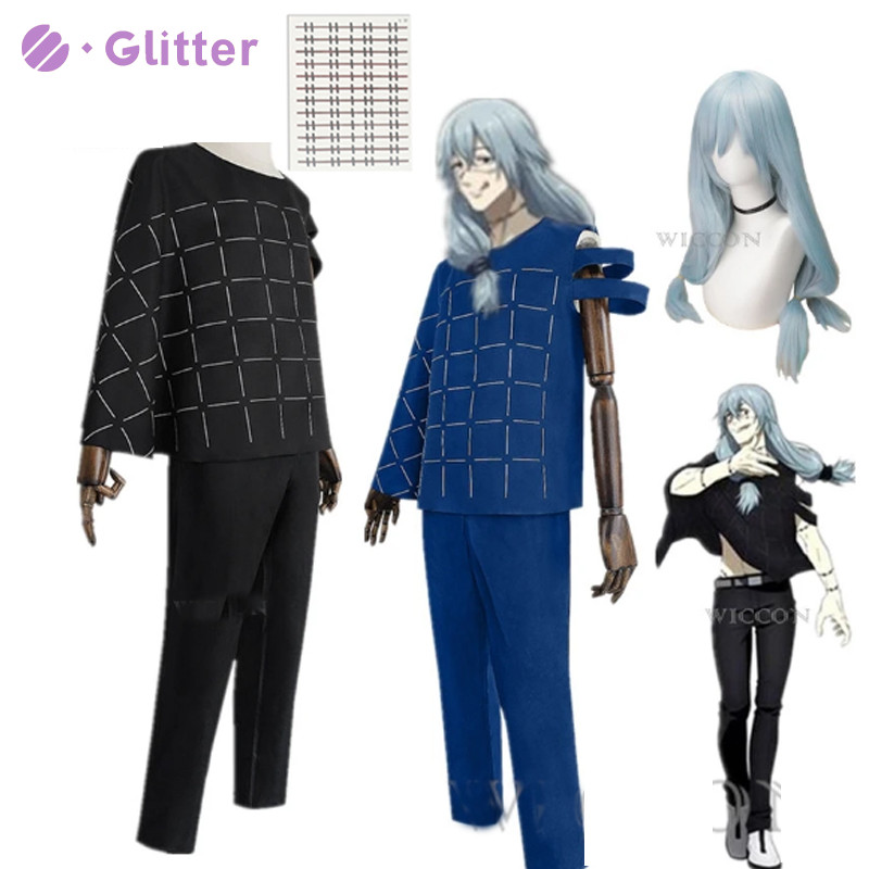 Anime Jujutsu Kaisen Mahito Cosplay Costume for Adult Men Plaid Top ...
