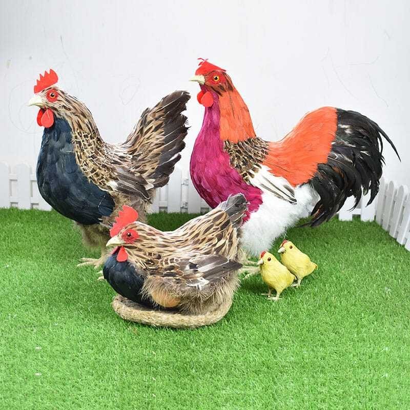 Real Feather Simulation Hen Poultry Model Hatching Egg Chicken Cock ...