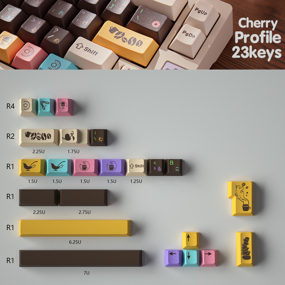 GMK Donuts Afternoon Tea Keycaps Japanese 129Keys/Set PBT Cherry ...
