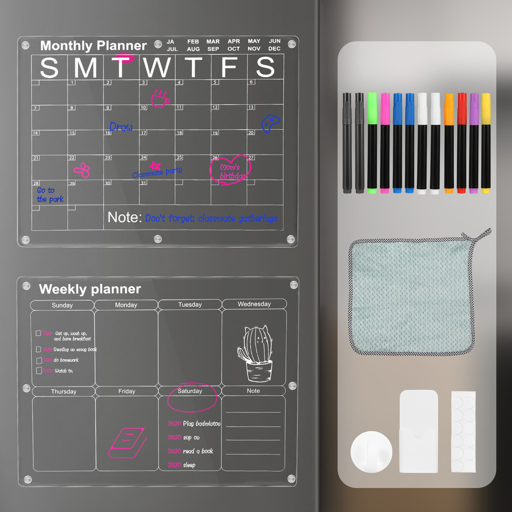 TU Acrylic Calendar Board Refrigerator Transparent Calendar Weekly ...