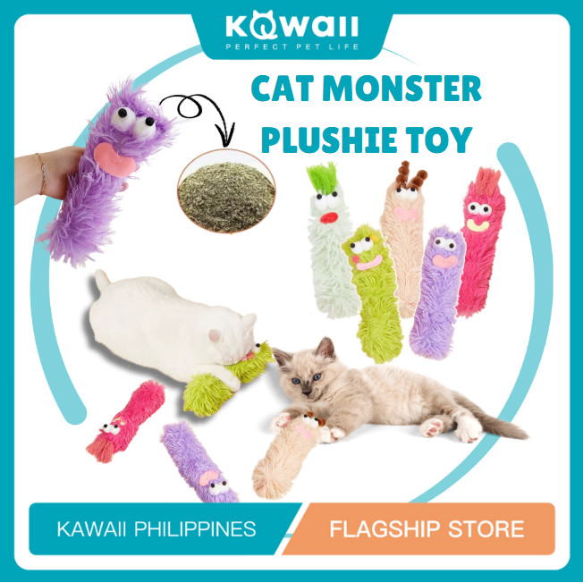 Cat Monster Plush Ring Paper Pillow with Catnip Interactive Cat Toy ...