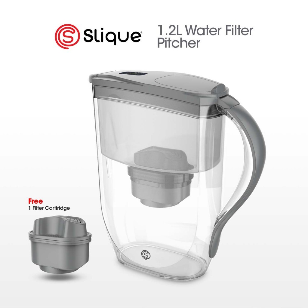 SLIQUE Water Filter Pitcher 1200mL w/ 1pc Filter Cartridge For ...