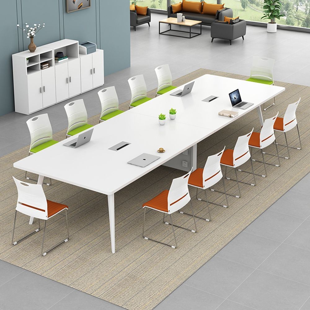 Conference Table Long Table Simple Modern Small White Training ...