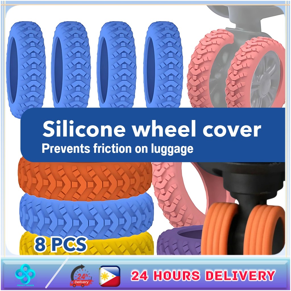 8PCS Luggage Wheel Protector /Silicone Suitcase Wheel Protective Cover ...