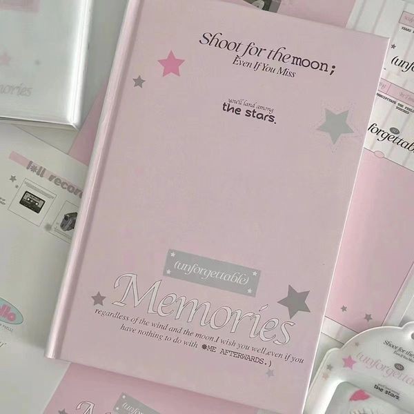 Korean Cherry Pink Star Notebook Simple And Cute Color Page Student ...