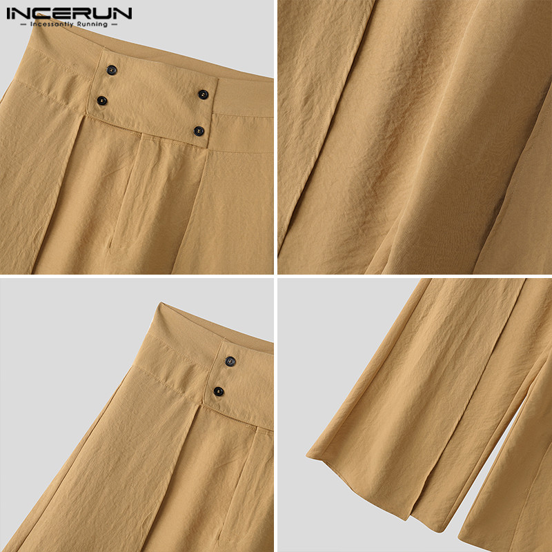 INCERUN Men Vintage Fashion Deconstructing Design Loose Casual Long ...