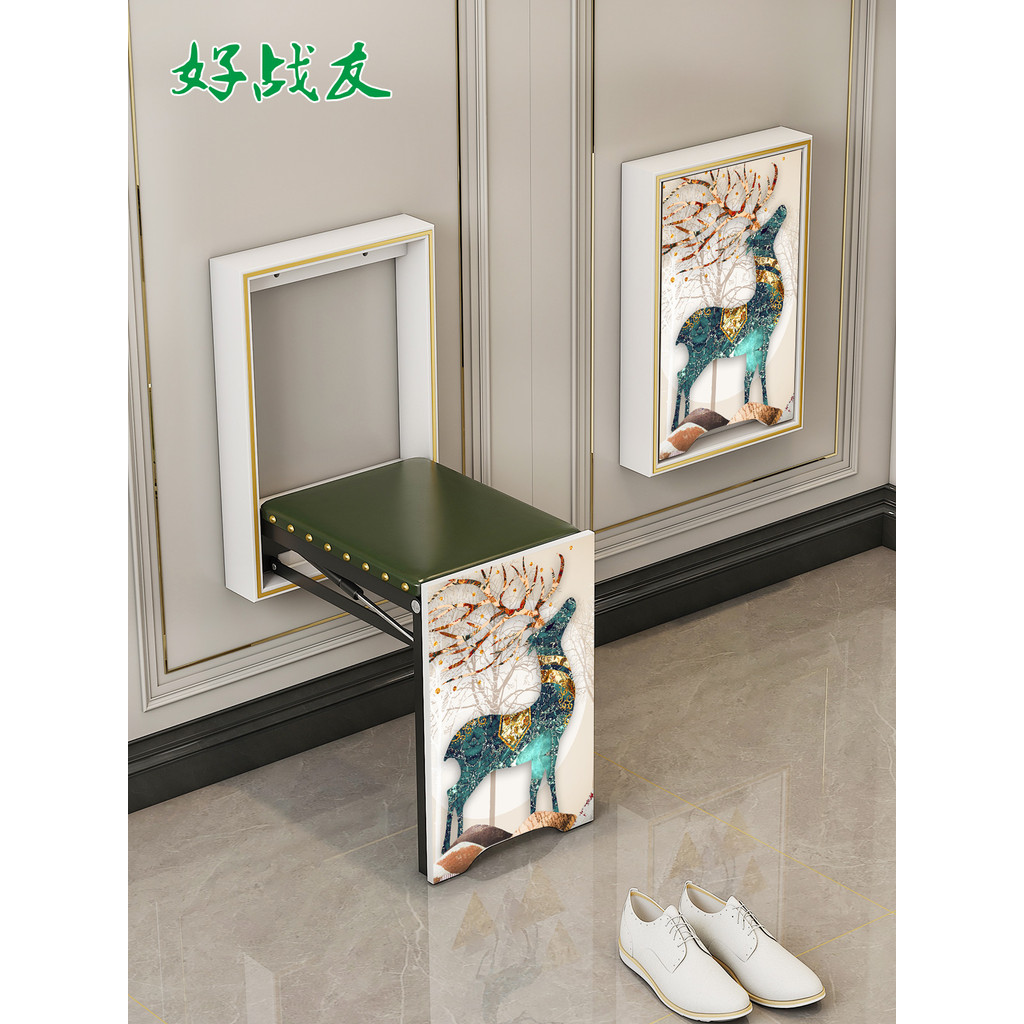 Good Comrade Folding Shoe Changing Stool for Home Entrance Wall-Mounted ...