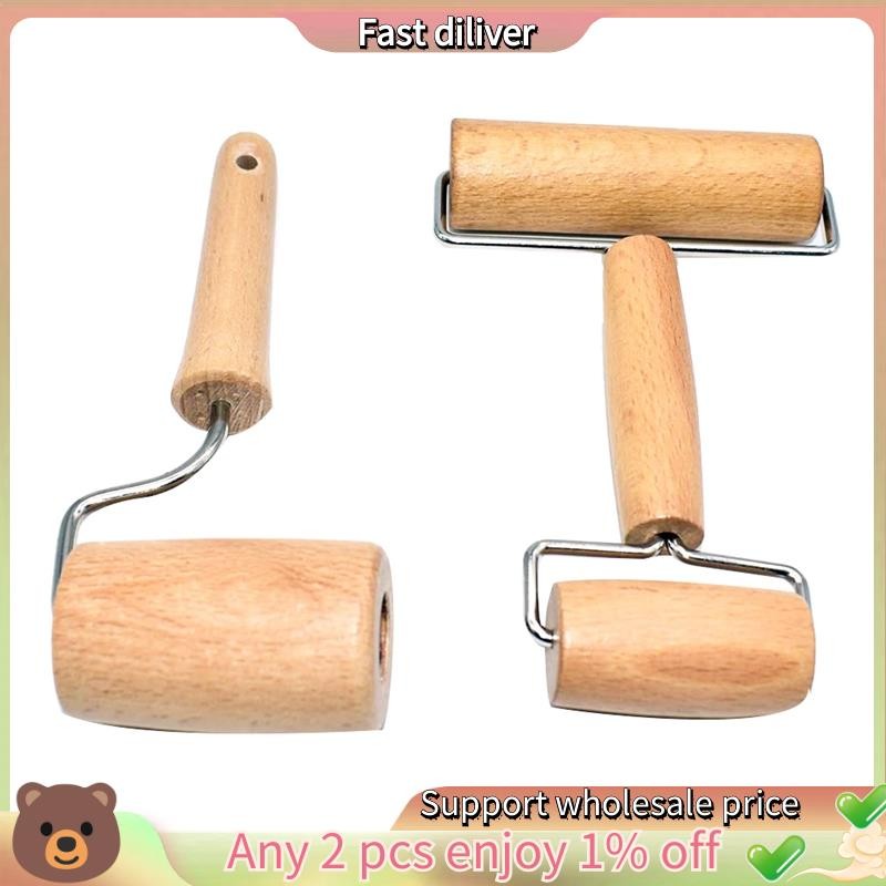 In stock-2 Pcs Wooden Pastry Roller,Dough Rolling Pins Handheld Baking ...