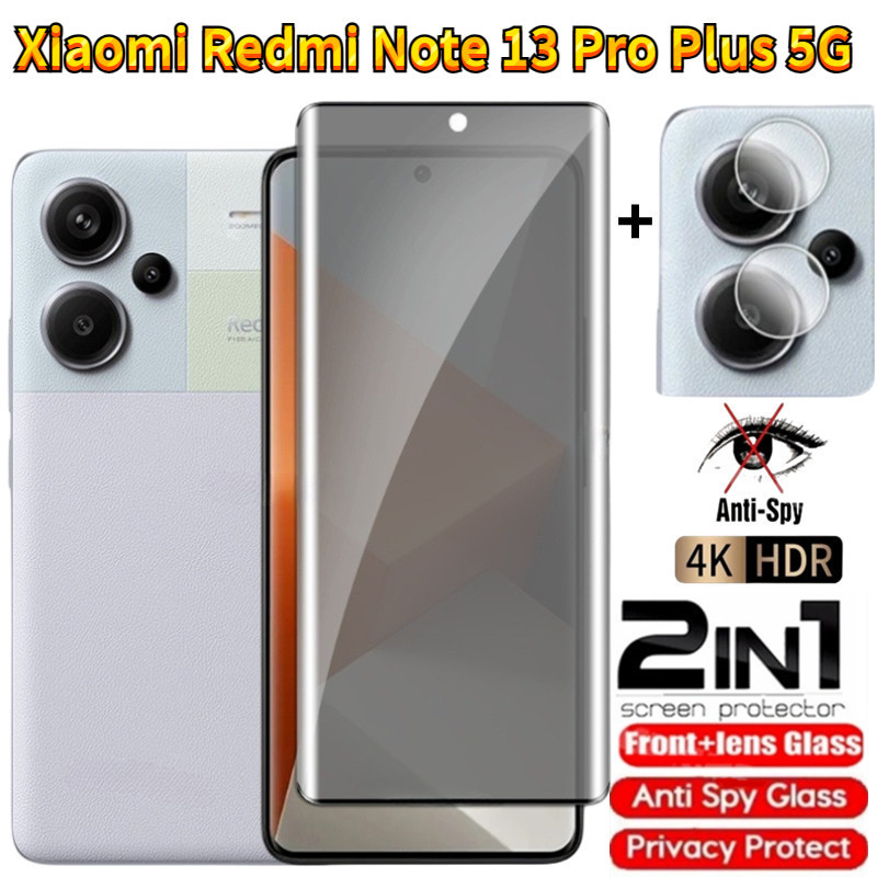 Xiaomi Redmi Note 14 13 Pro+ 5G Anti-Spy Privacy Curved Full Cover ...