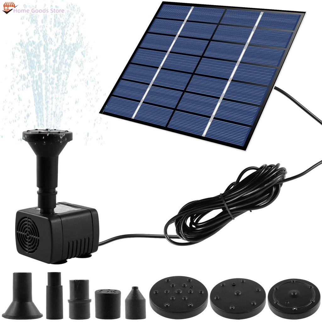 Solar Fountain with 8 Nozzles Portable Solar Power Water Pump Panel Kit ...