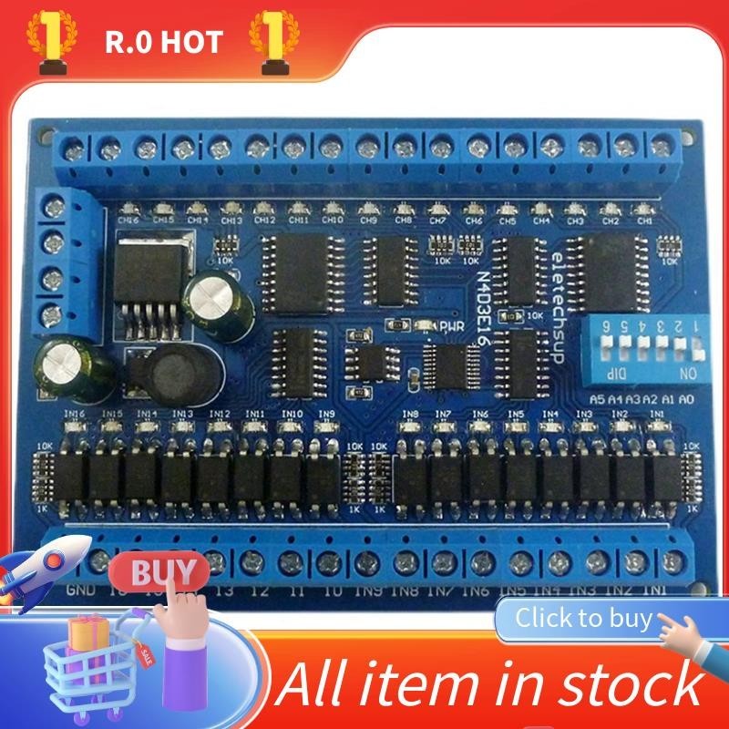 DC 12V 24V 16 Input 16 Output RS485 Remote Control Switch PLC IO Expansion Board Modbus RTU ...