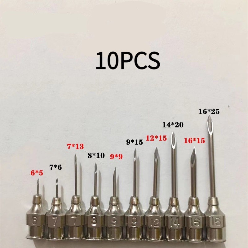 10pcs Veterinary mixed stainless steel needle set Pig cattle sheep dog ...