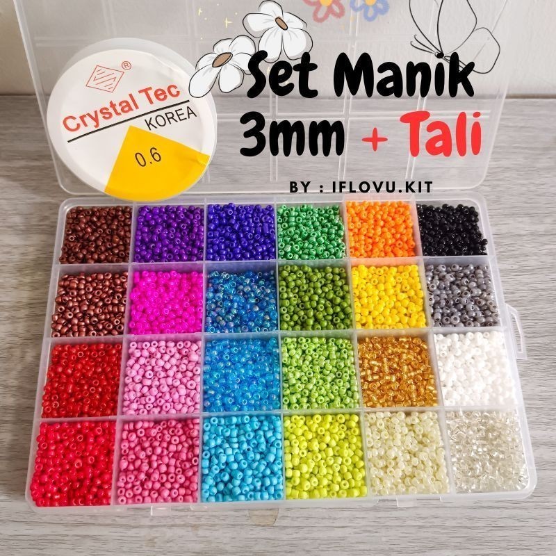 Beads Set Box Free Elastic String Rope | Complete Sand Bead Set 24 ...