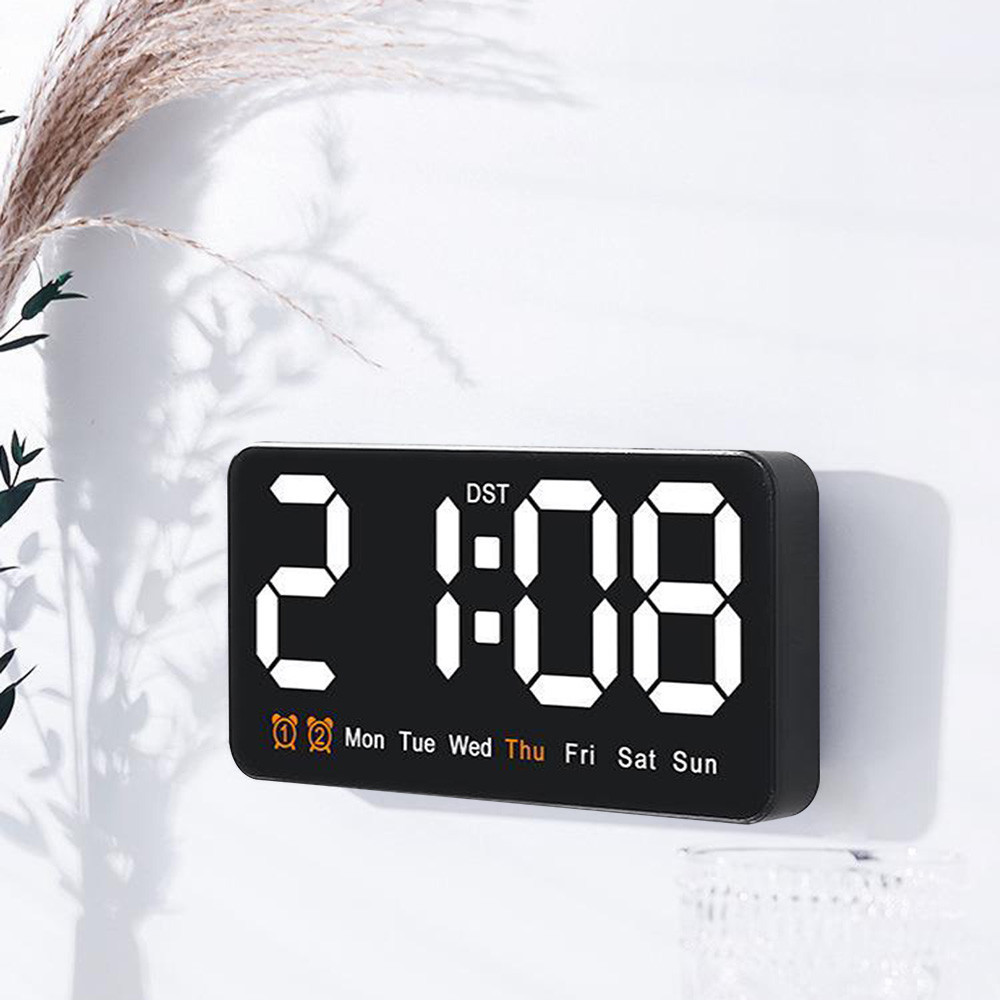 Electronic Wall-mounted Clock Temperature Date Display Table Clock ...