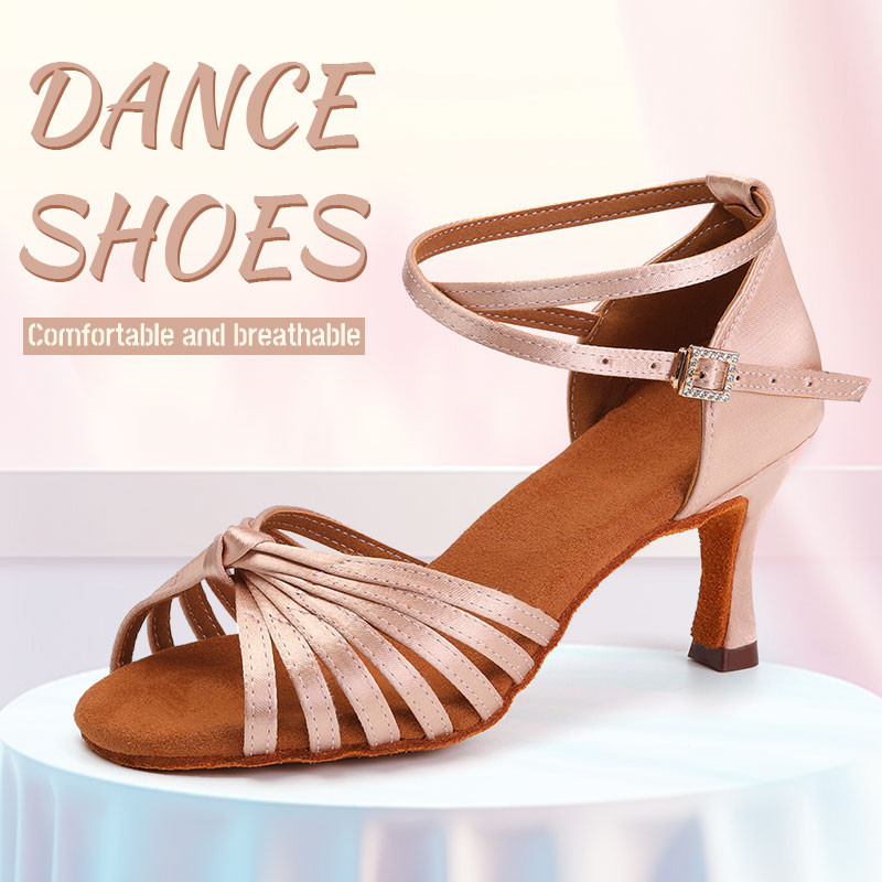 Fashion Satin Latin Dance Shoes Women's Girls' Dance Party Performance ...