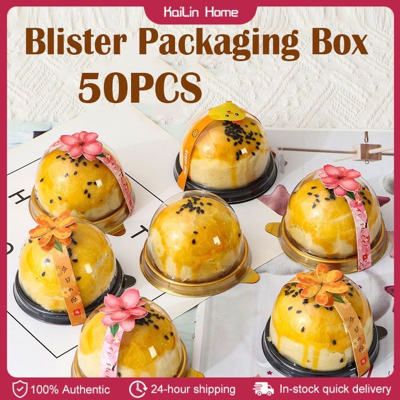 50PCS Clear Plastic Mini Cupcake Boxes Muffin Pod Dome Muffin Single ...
