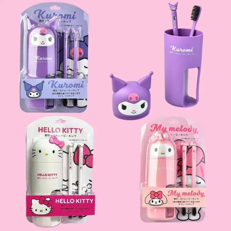 Kawaii Hello Kitty Kuromi Melody Toothbrush Gargle Cup Set Sanrio ...