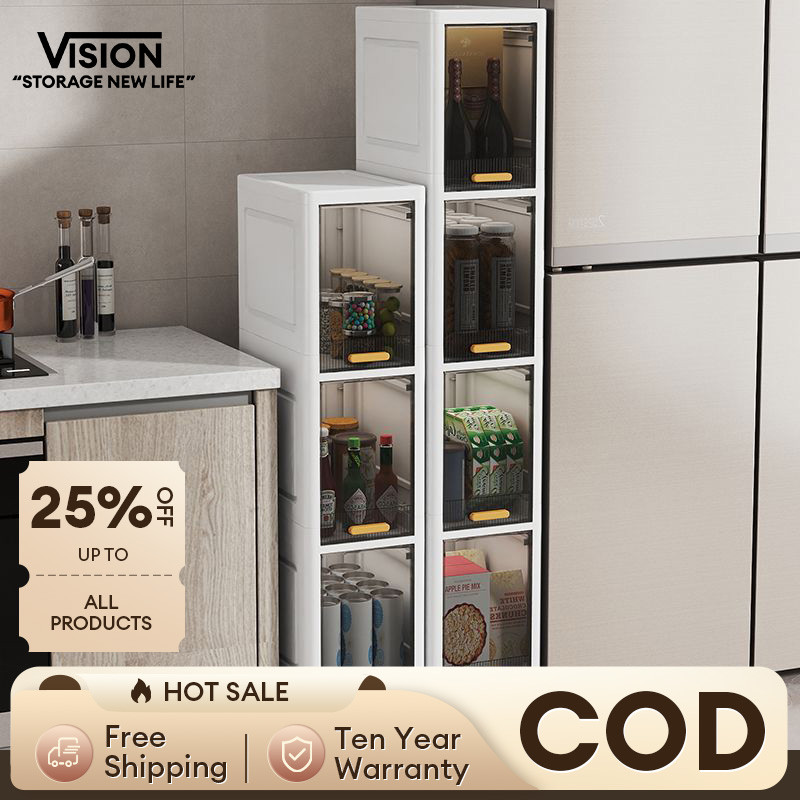 VISION kitchen Organizer Storage Rack Slim Drawer Organizer Cabinet Gap ...