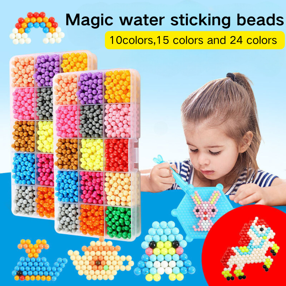 2400 PCS Water Fuse Beads Kit DIY Toys Beads Spray Mist Bean ...