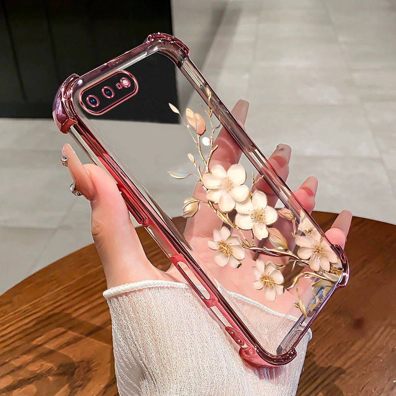 Flower 】Casing iPhone 6 6S 7 8 PLUS phone case Anti drop four corner ...