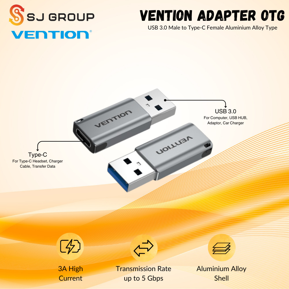 Vention Adapter USB 3.0 Male to Type C Female Converter OTG CDP ...