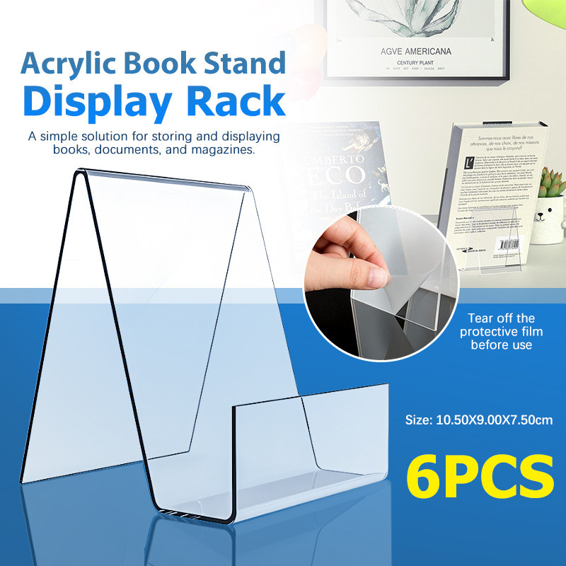 6pcs Clear Acrylic Display Book Stand Easel Holder For Displaying ...