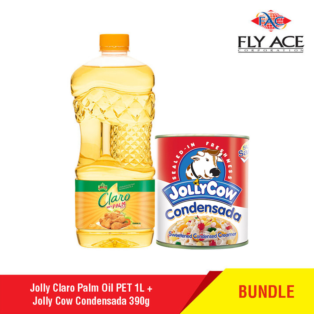 Jolly Claro Palm Oil PET 1L + 1 Jolly Cow Condensada 390g | Shopee Philippines